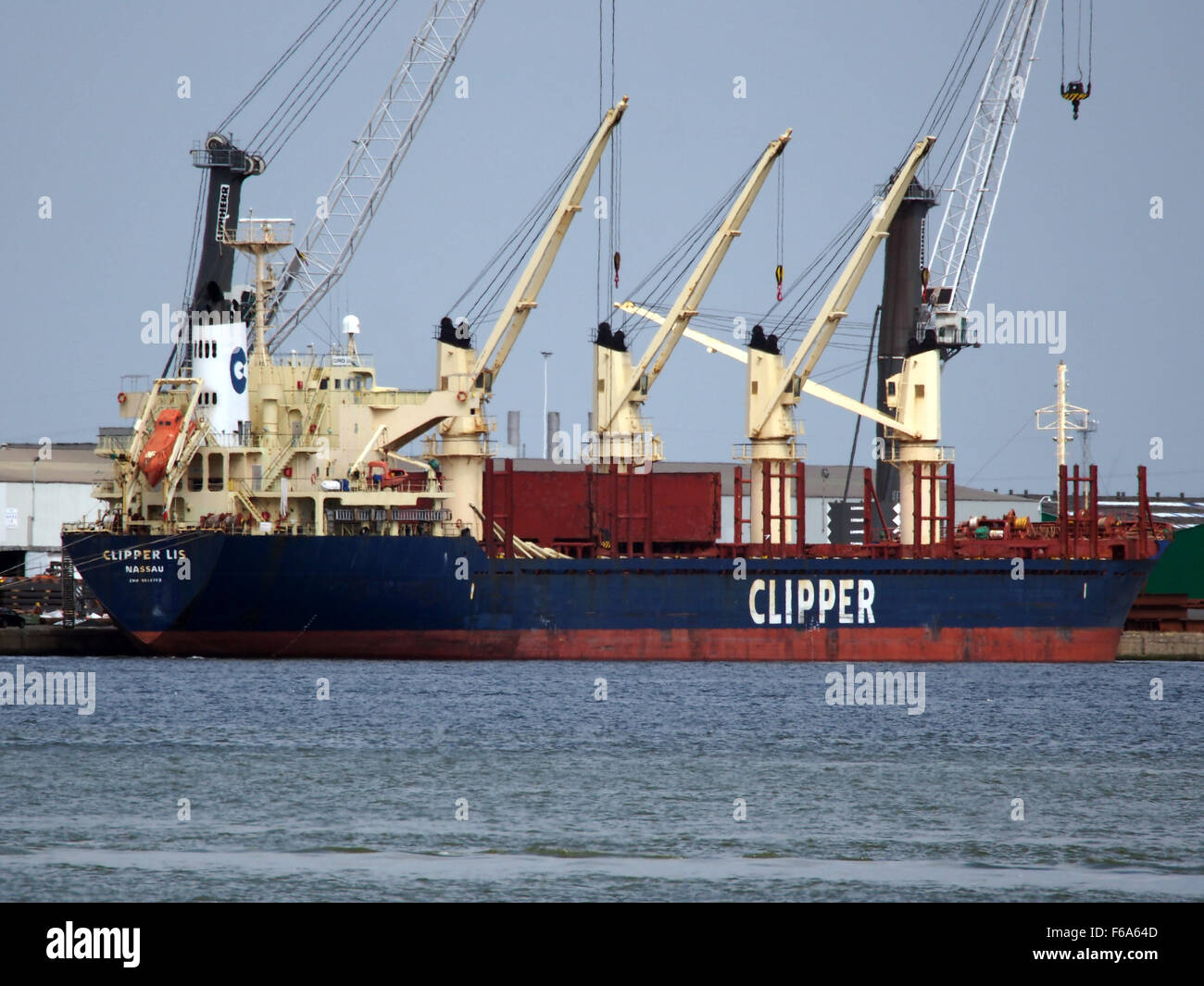 Clipper Lis, with IMO number 9515723, is a container ship docked at the ...