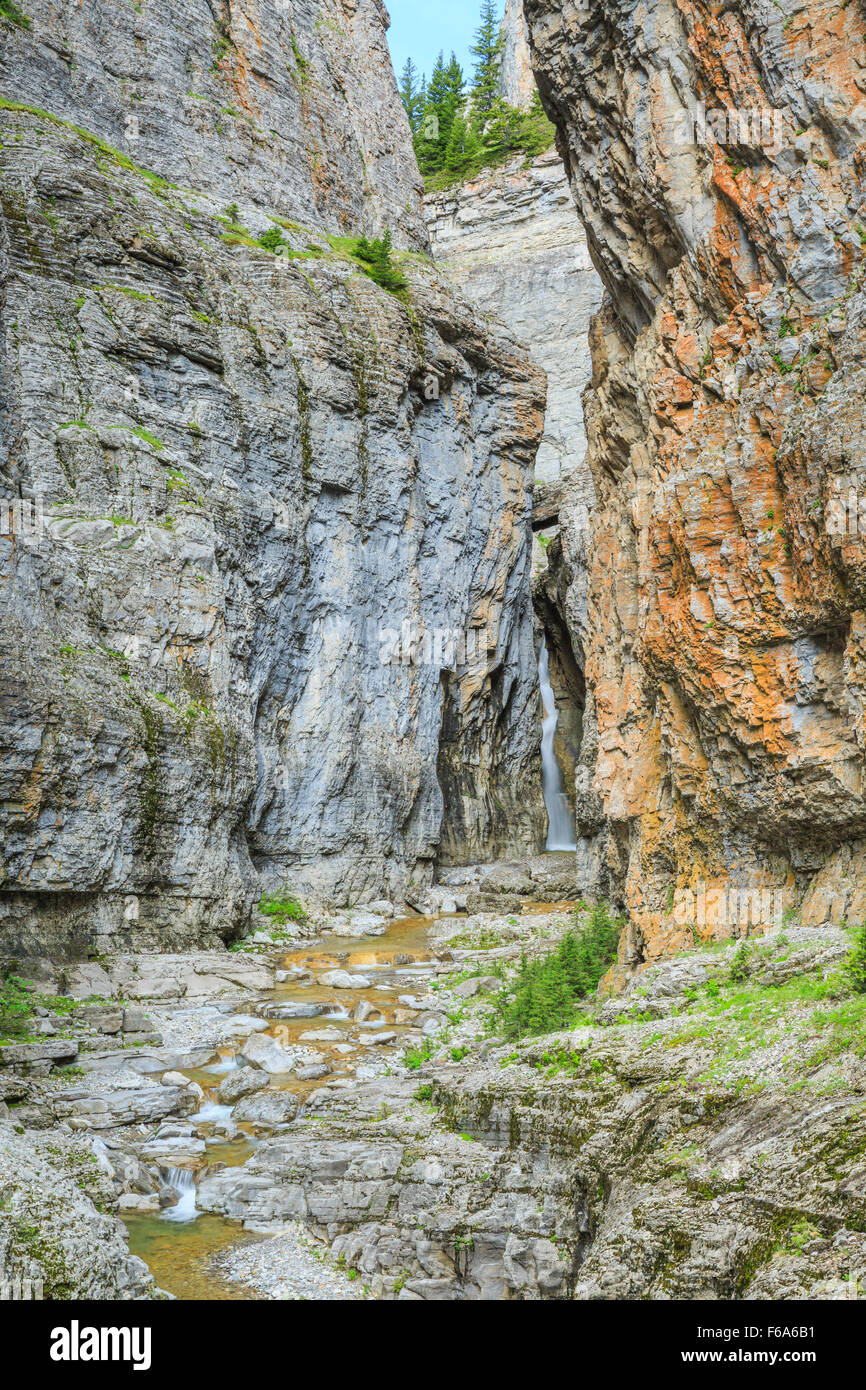 muddy creek canyon and falls along the rocky mountain front near bynum ...