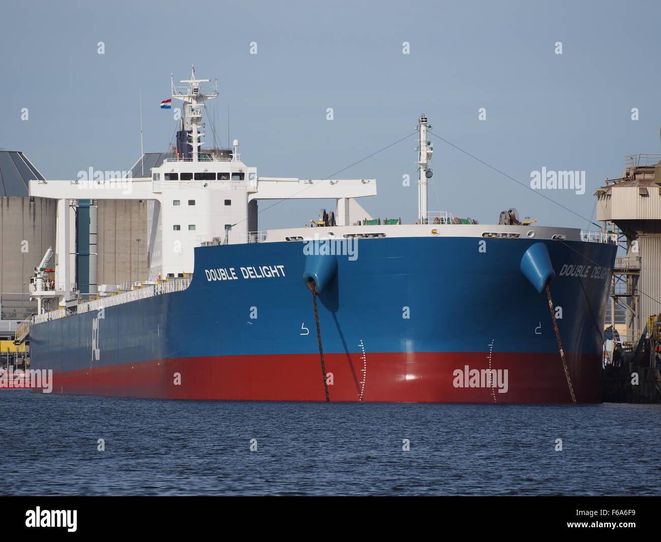 The 'Double Delight' is a container ship and oil tanker stationed at ...