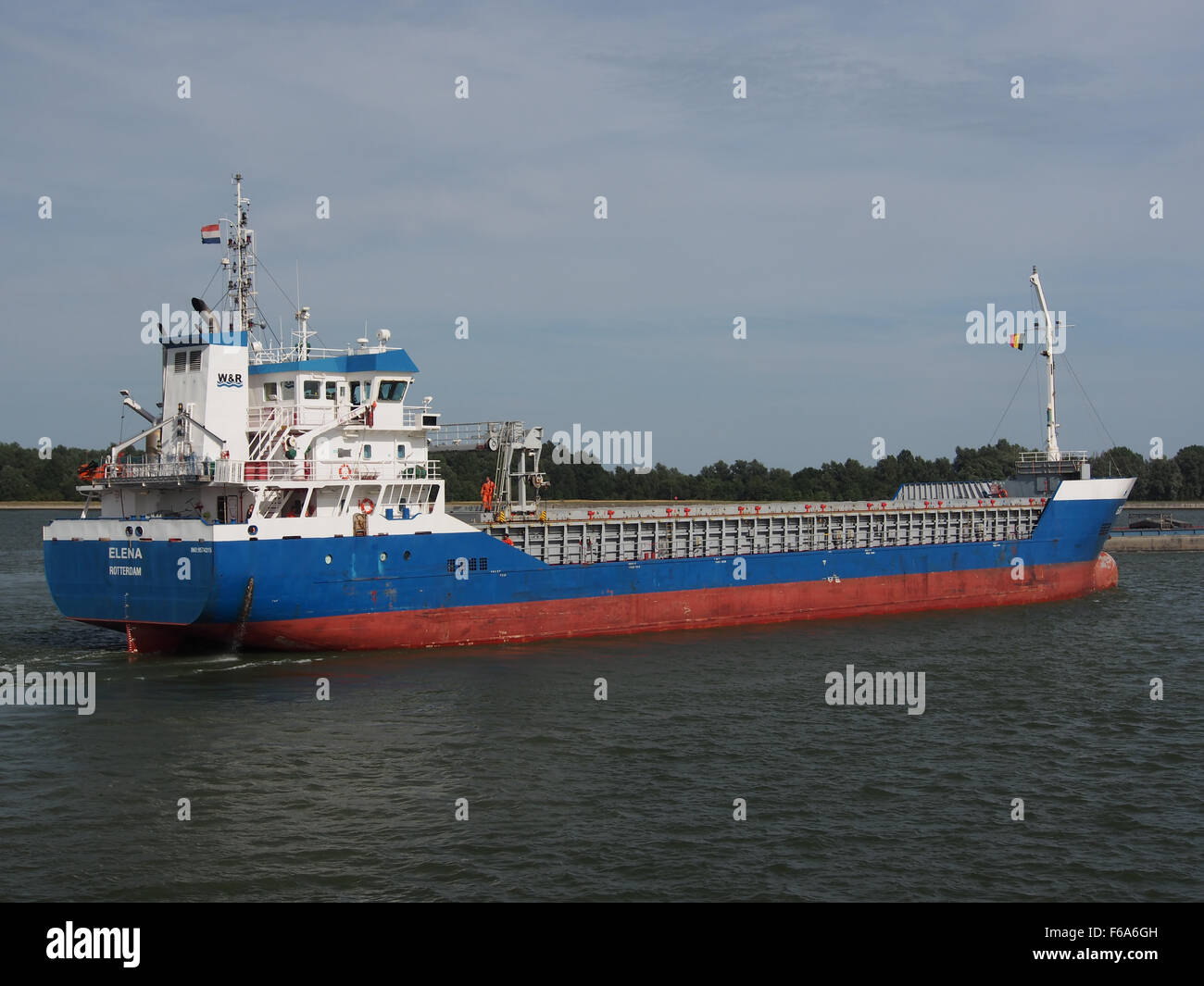 The container ship Elena, identified by IMO number 9574315, operates in ...