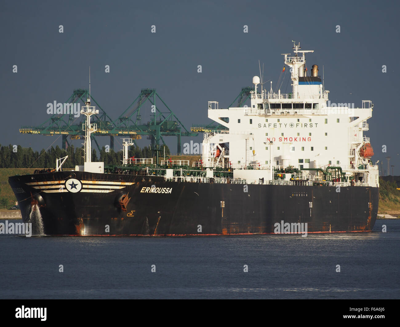 The 'Erikoussa' is a container ship registered with IMO 9254850 ...