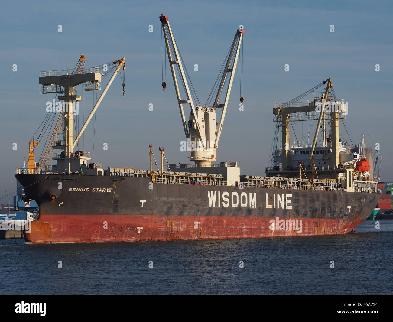 The Genius Star VIII, a container ship with IMO 9379868, is seen at the ...