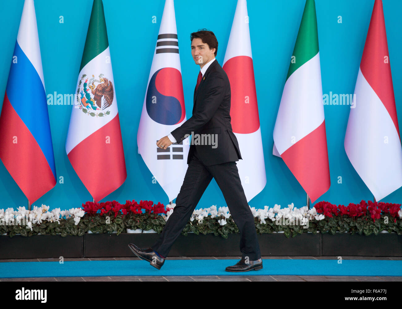 Antalya, Turkey. 15th Nov, 2015. Canadian Prime Minister Justin Trudeau ...