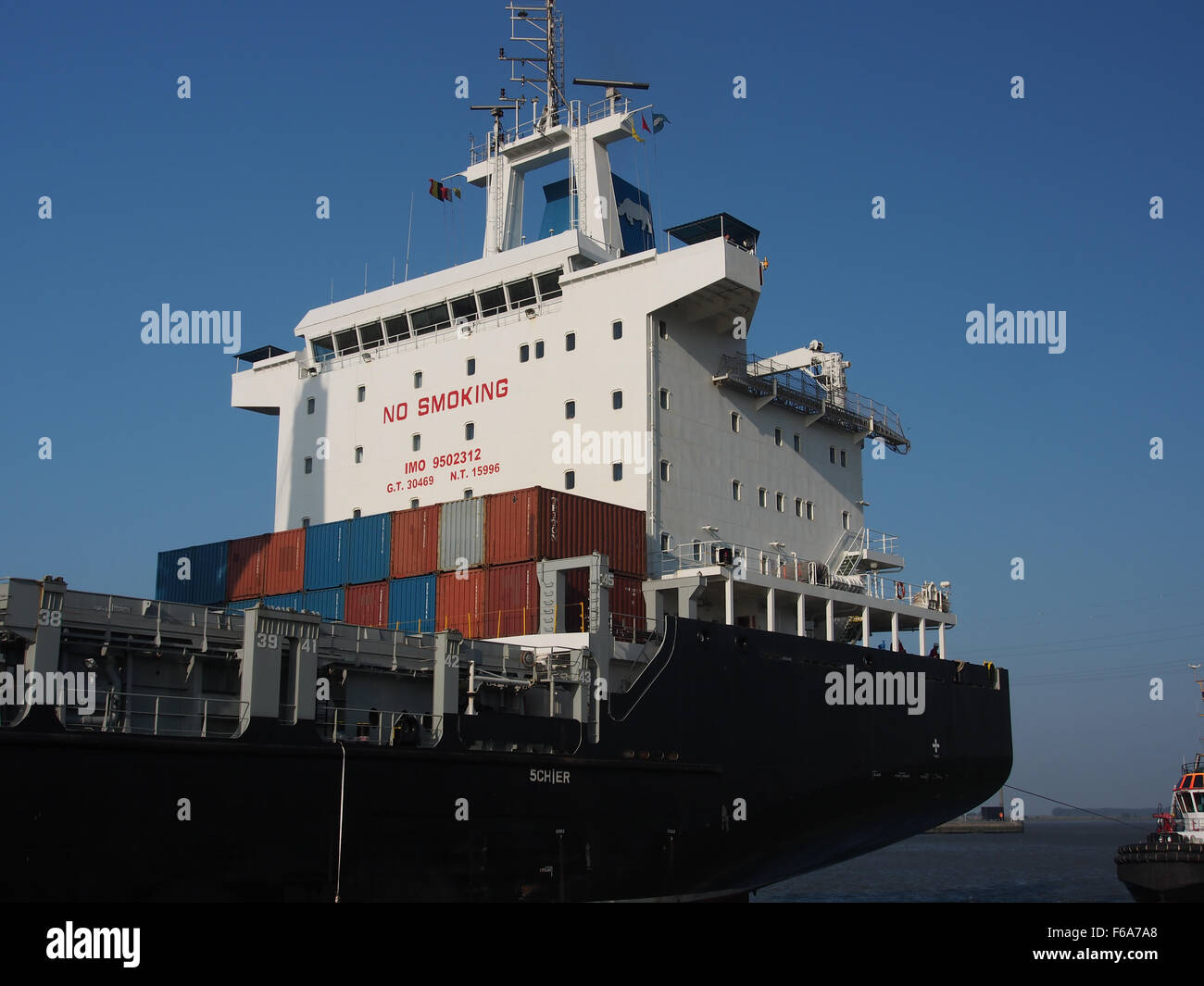 The container ship Green Mountain (IMO 9502312) is docked at the Port ...