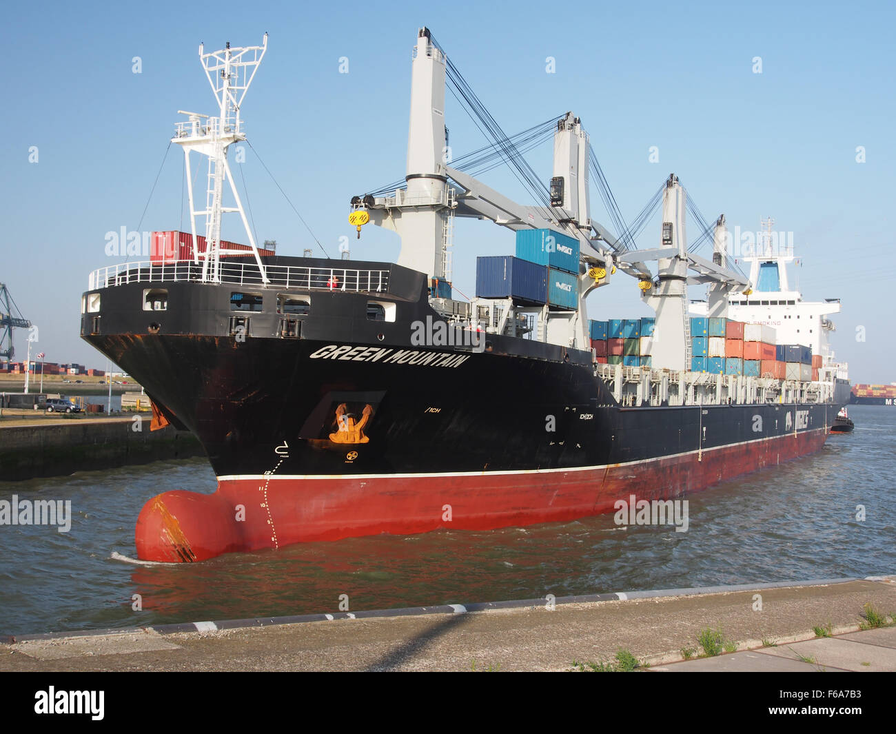 This image shows the Green Mountain, an IMO 9502312 container ship at ...