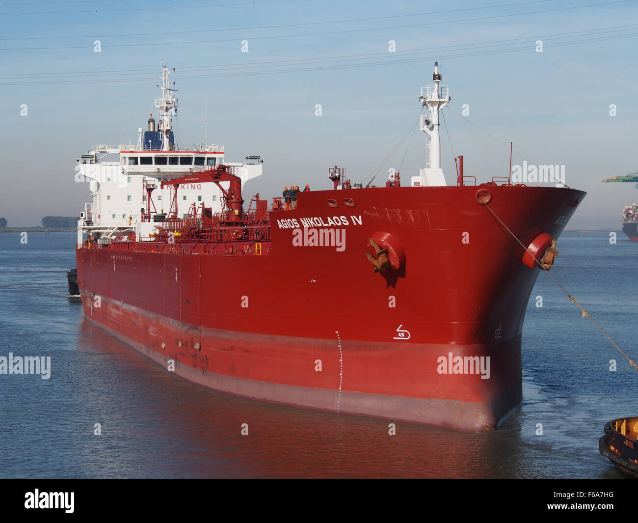 The Agios Nikolaos IV, a modern container ship, was built in 2010 and ...