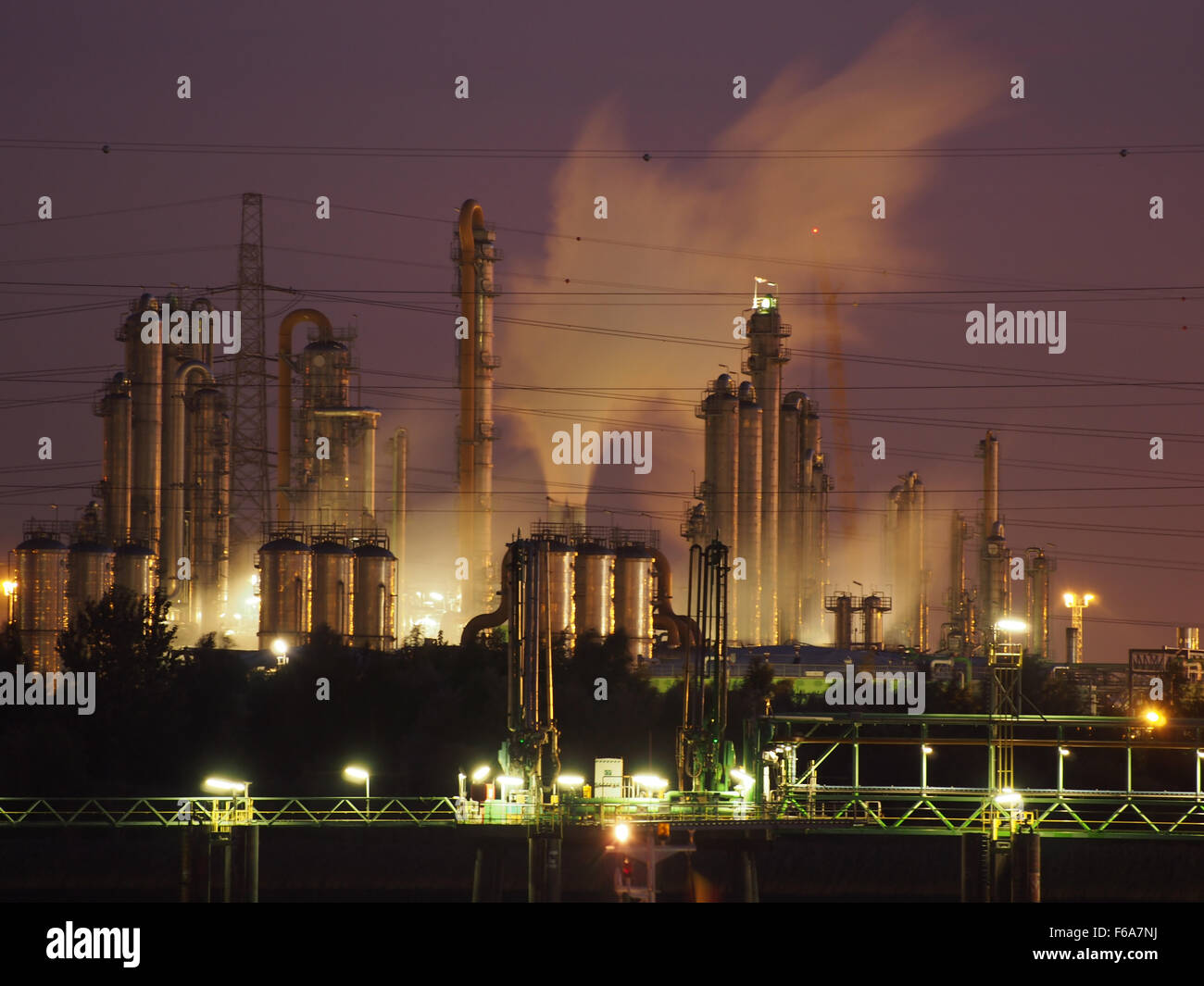 This nighttime photograph shows the Ineos Phenol facility in Belgium ...