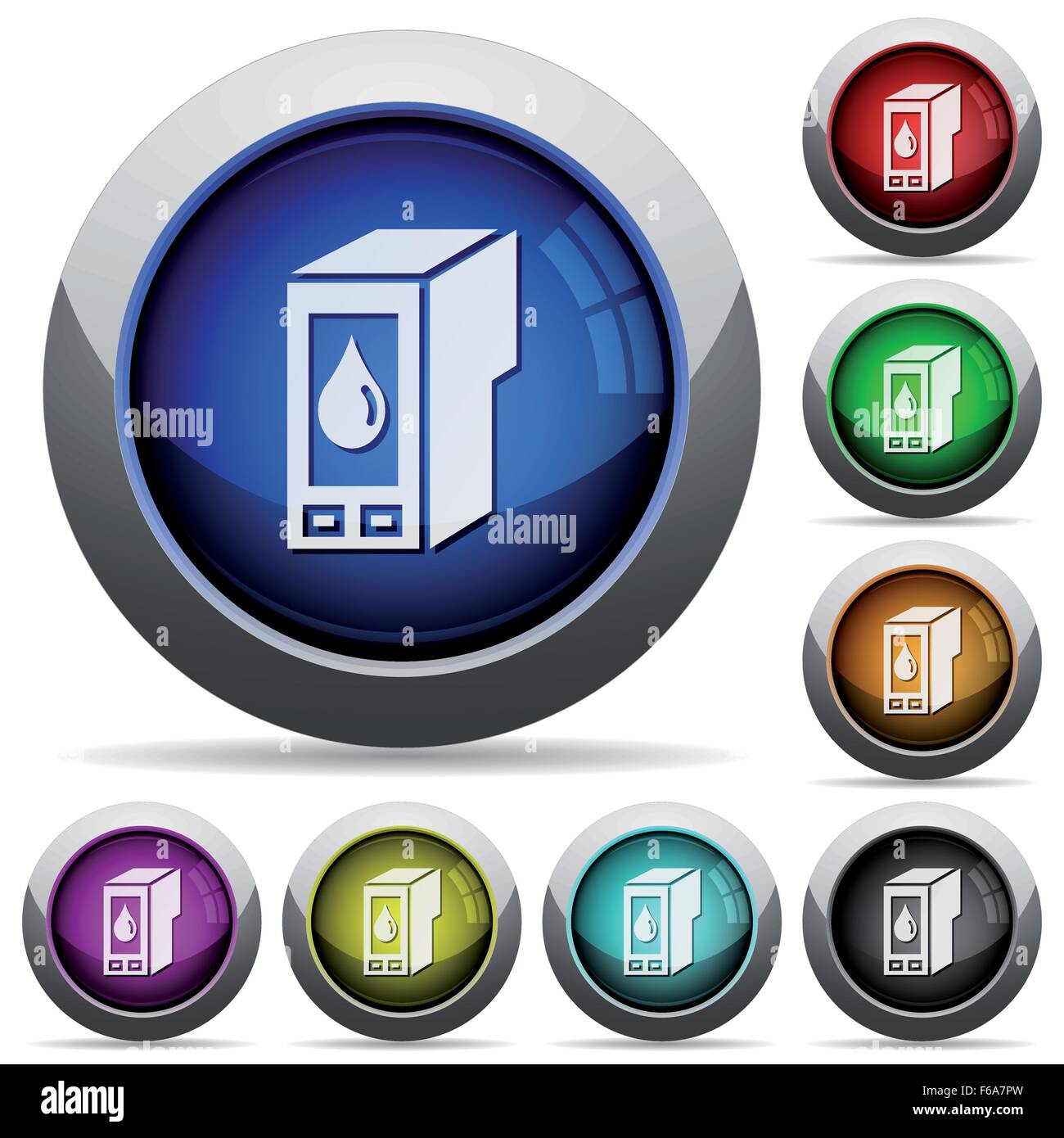 Set of round glossy ink cartridge buttons. Arranged layer structure Stock Vector Image & Art - Alamy