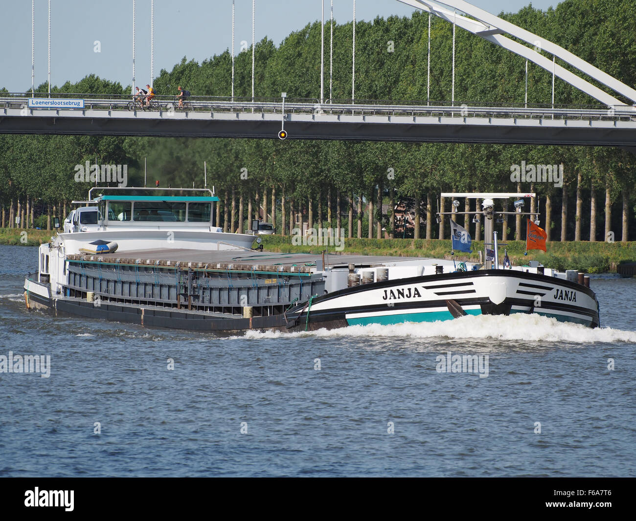 The Janja, a container ship and oil tanker from 1964, is shown docked ...