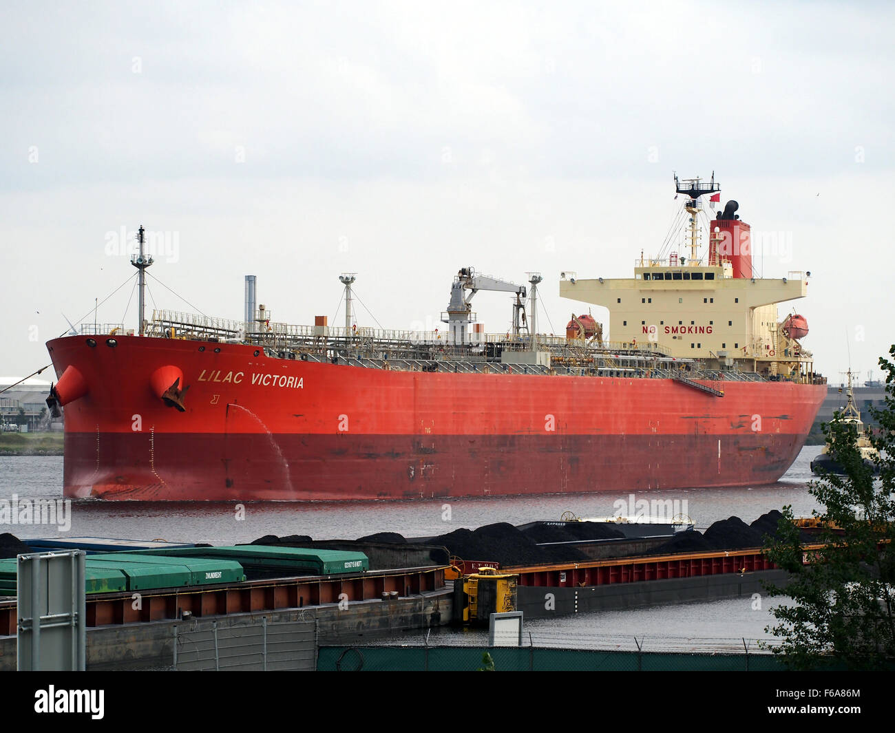 The *Lilac Victoria*, an IMO 9589815 container ship, docks at the Port ...