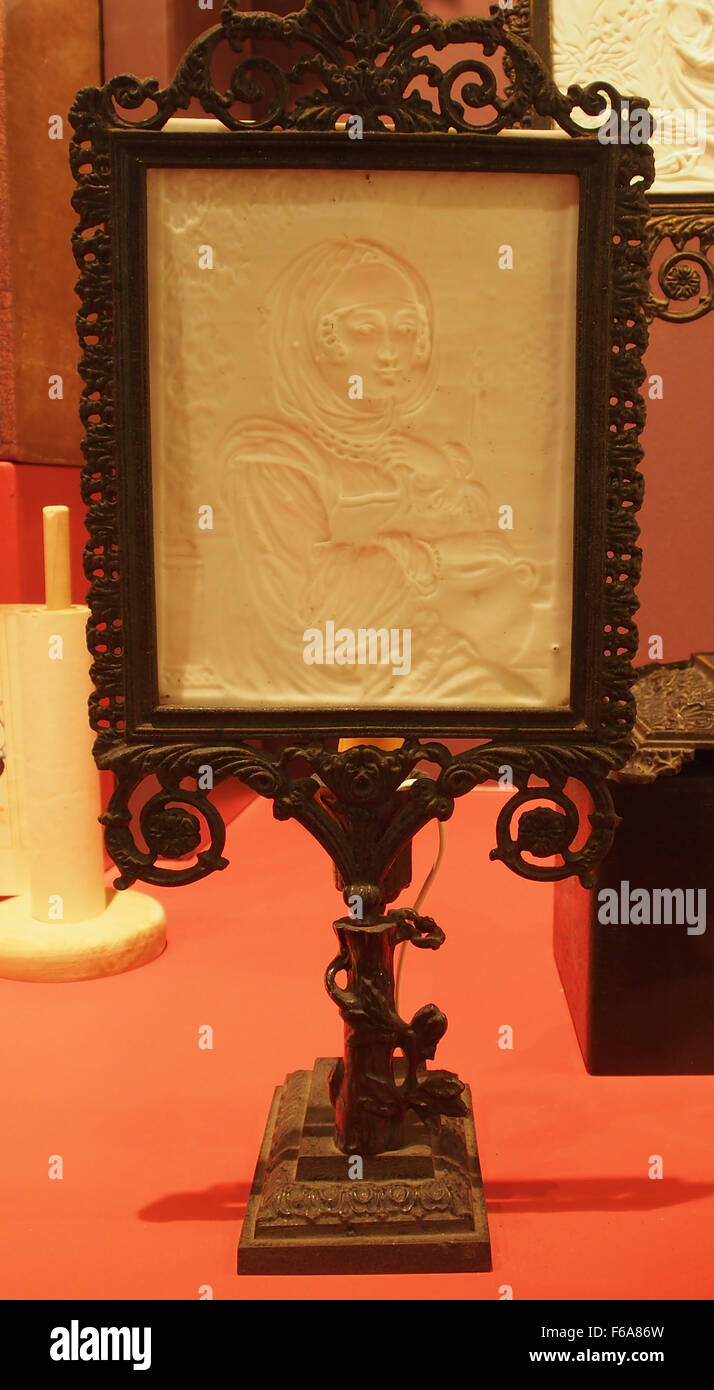 A 19th-century lithophane, dating back to around 1850, showcasing ...