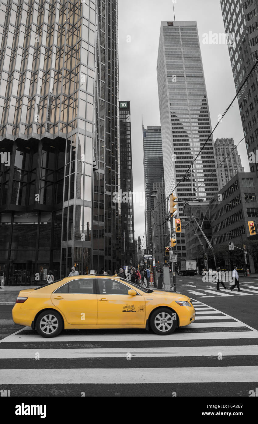 Yellow Cab in a city street Stock Photo - Alamy