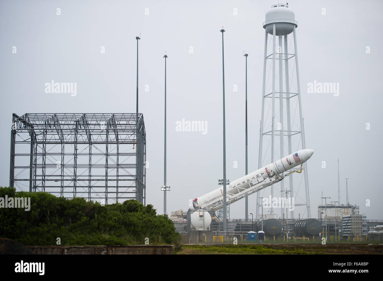 The Orbital Sciences Corporation Antares rocket, carrying the Cygnus ...