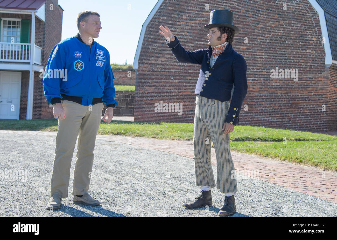 Tyler Mink, a National Park Service ranger, leads NASA astronaut Terry ...