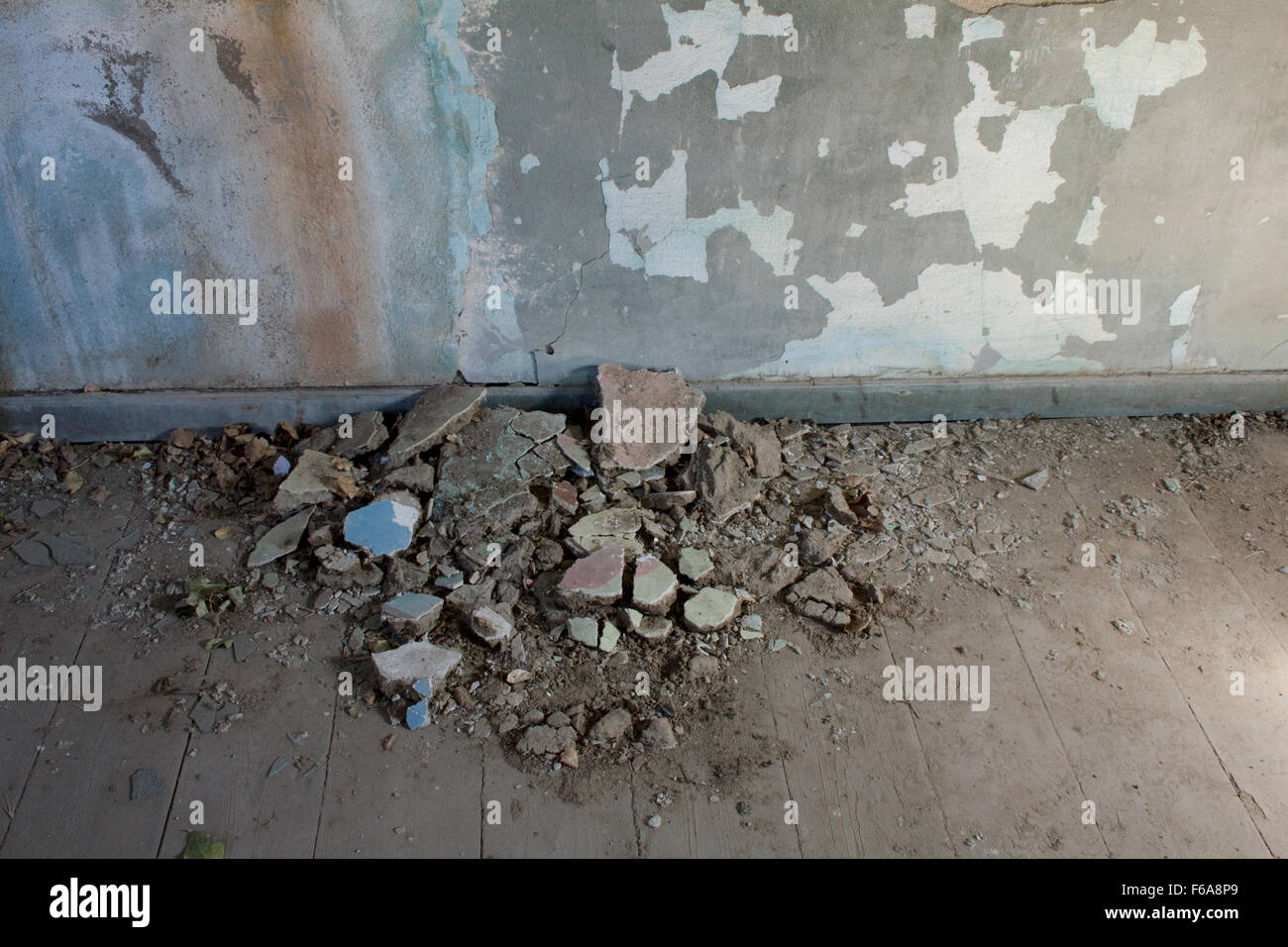 Detached pieces & ruined wall paint as seen on the room hosting M ...