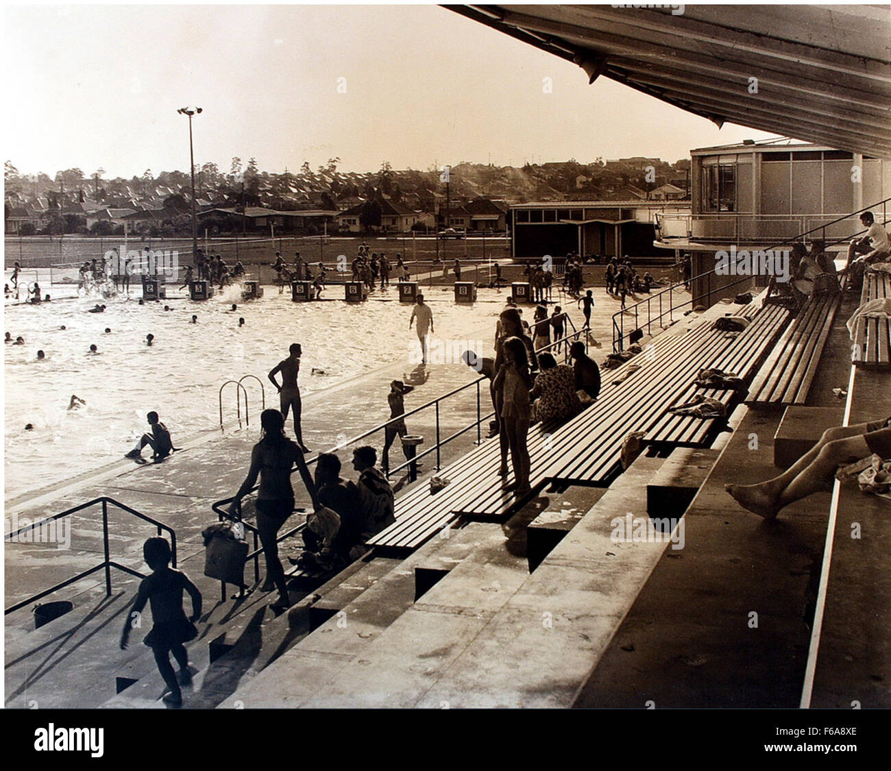 Photograph of the Birrong Swimming Centre, Sydney, Australia, from 1966 ...
