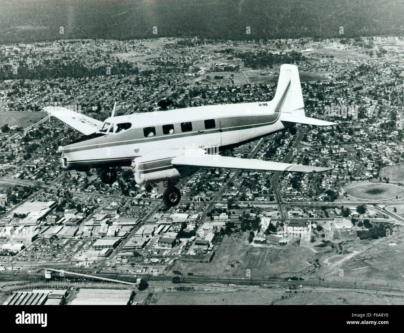 The de Havilland Drover DHA aircraft, pictured flying over Campbelltown ...