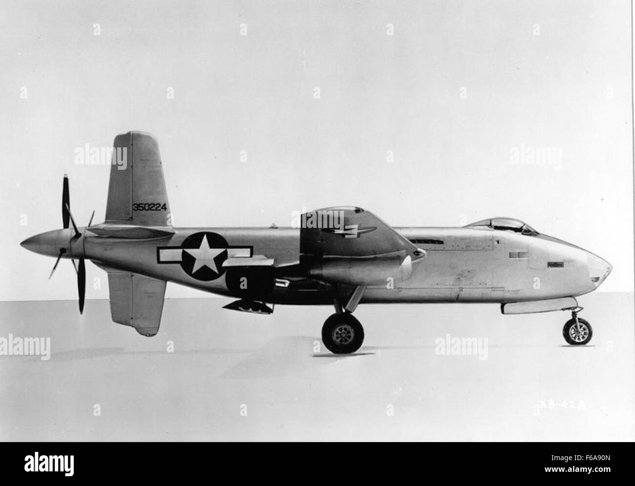 A side view of the XB-42, an experimental twin-engine bomber developed ...