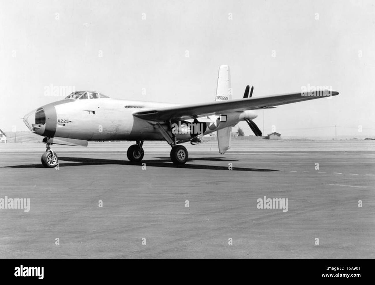 XB-42 Ship 2 Front Quarter, showing a front-quarter view of the XB-42 ...