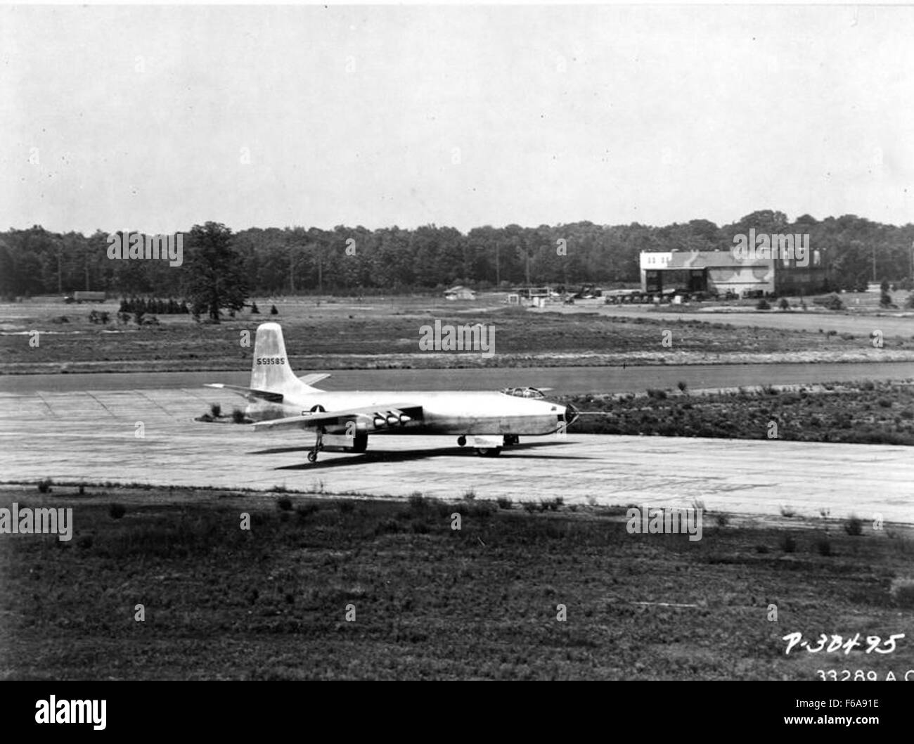 The XB-48, an experimental jet-powered bomber, shown taxiing. Developed ...