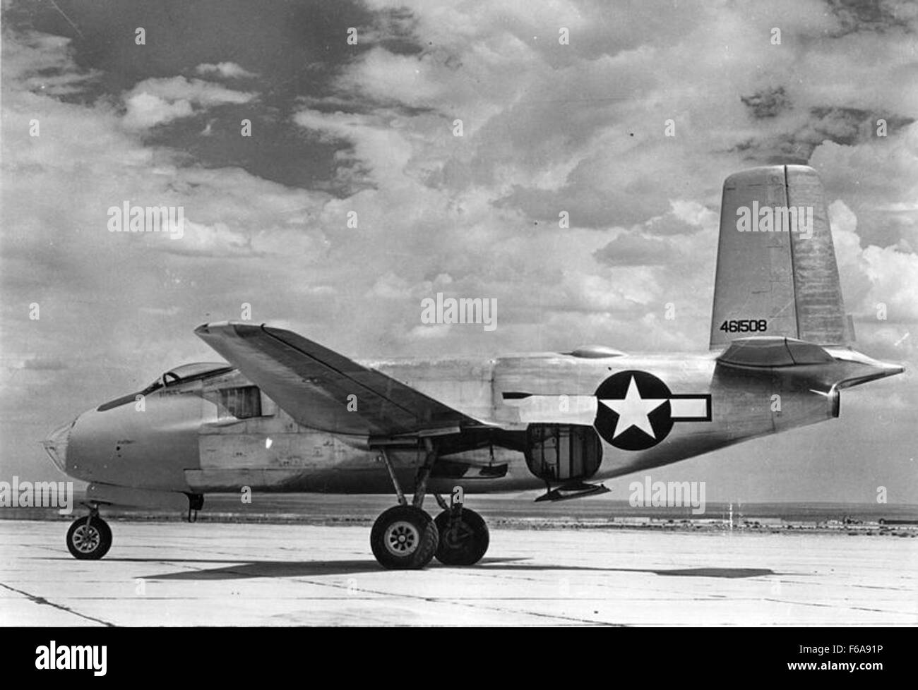 XB-43 Side View, showing a side view of the XB-43 aircraft, a prototype ...