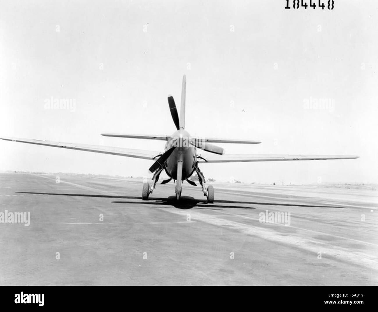 XB-42 rear view, an experimental U.S. Air Force aircraft from the 1940s ...