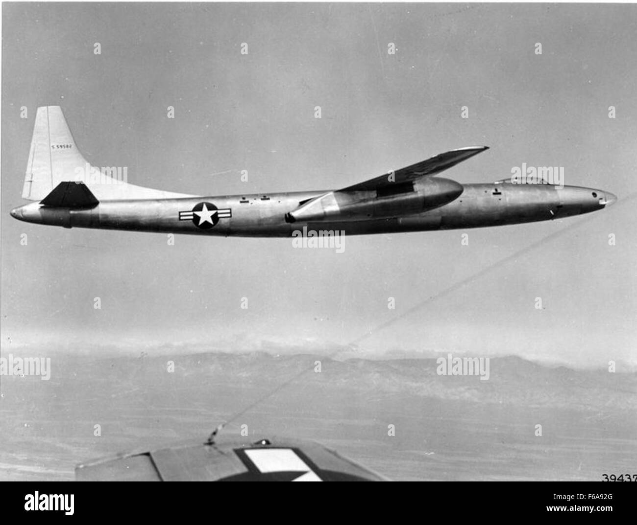 The XB-46 in flight, a prototype jet bomber designed by the Glenn L ...