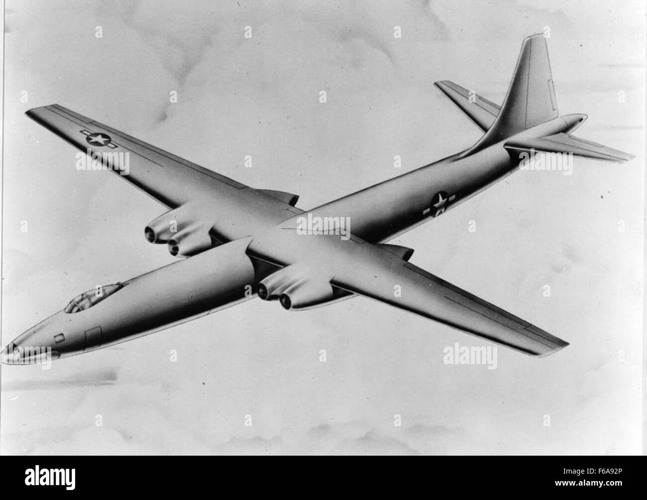 An artist's concept of the XB-46, an experimental bomber developed by ...