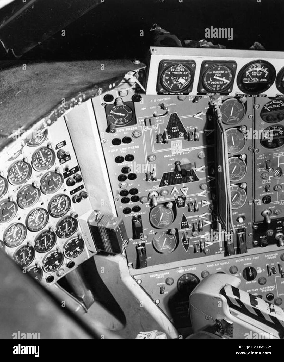 B-58 interior, showcasing the cockpit and controls of the U.S. Air ...