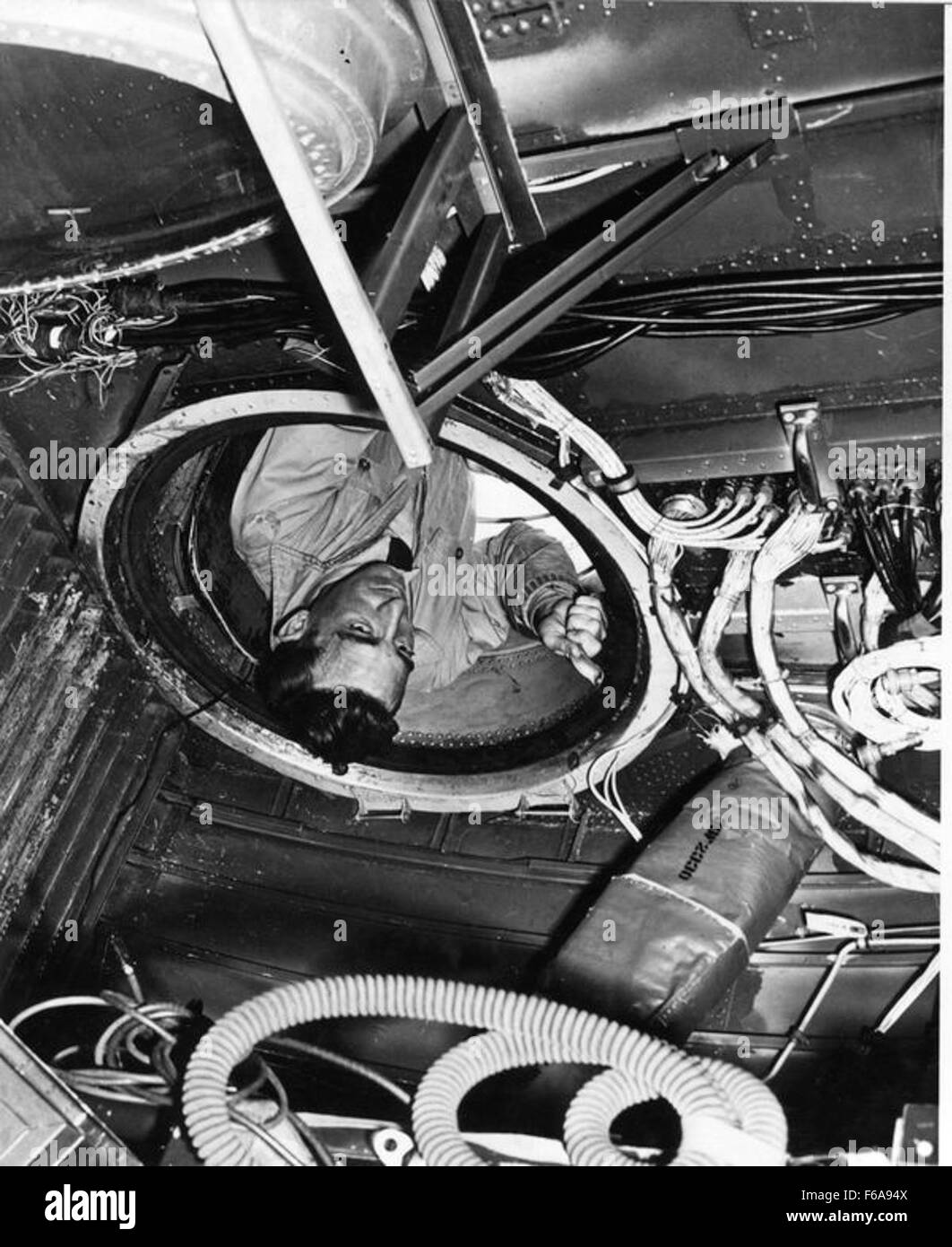 B-36 bomber tunnel, capturing the interior layout and unique features ...