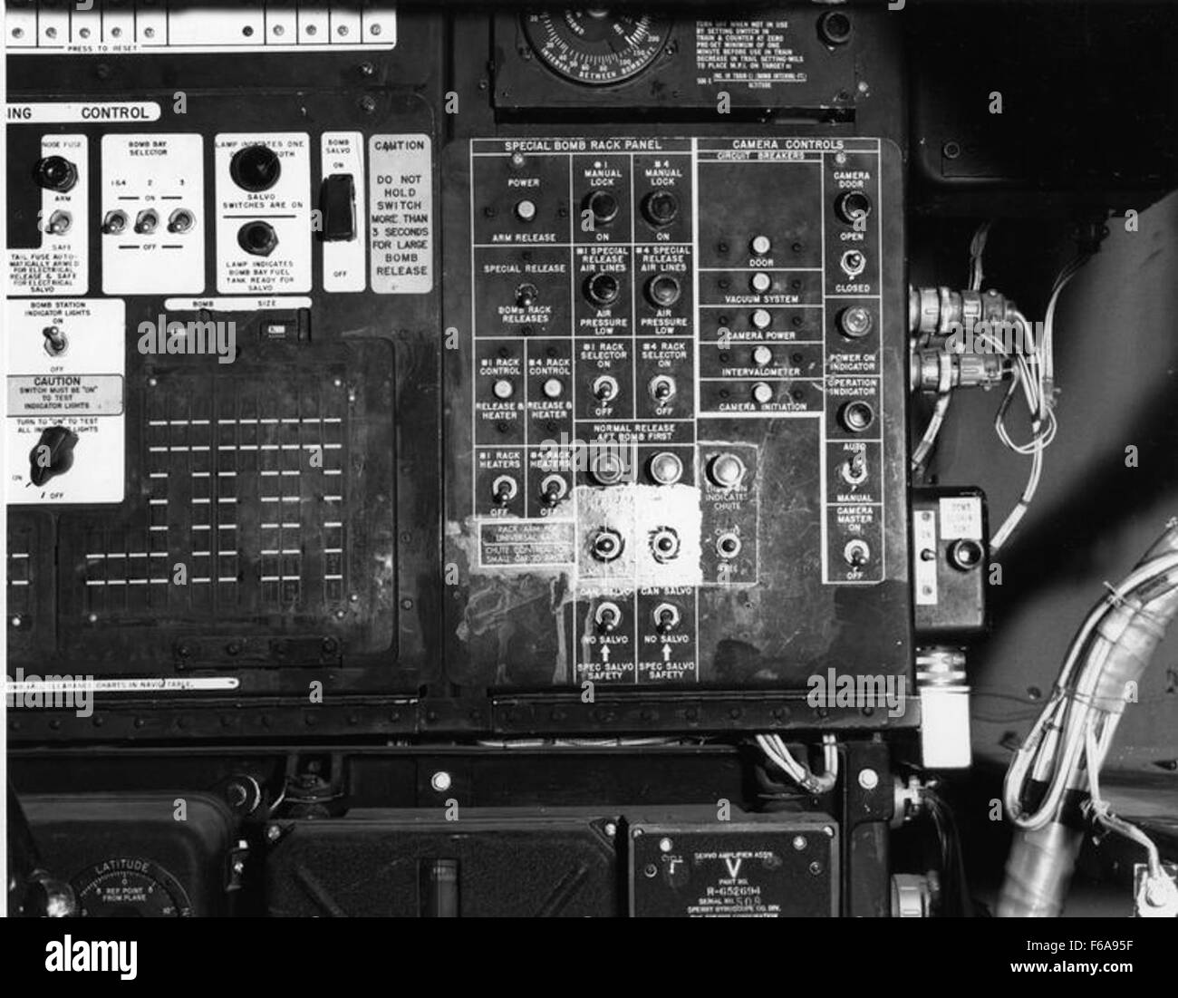 B-36 nuclear control panel, a key component of the B-36 bomber, used ...