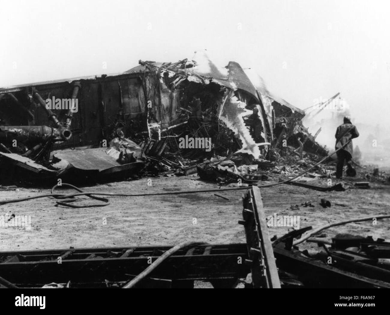 The B-36, a long-range heavy bomber, photographed at the site of a ...
