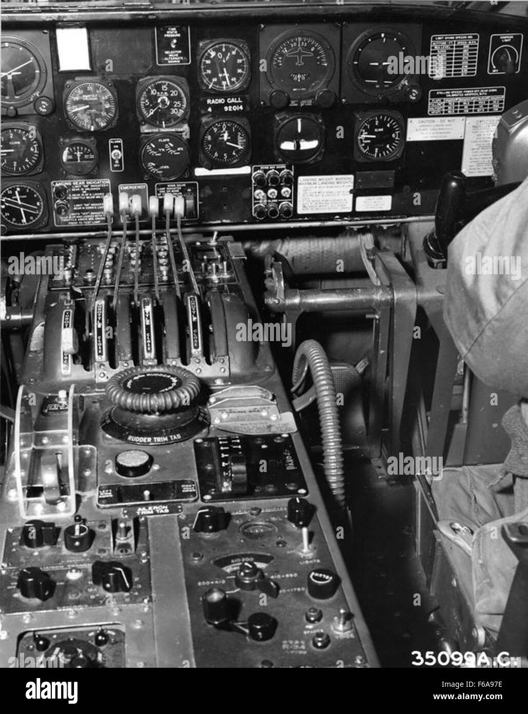 B-36 cockpit 2, an image showing the cockpit of a U.S. Air Force B-36 ...