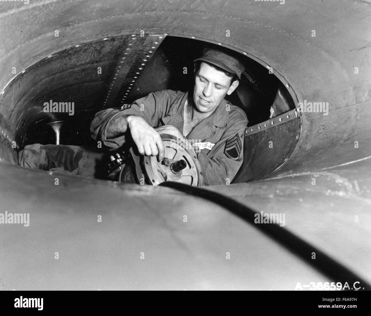 B-36 Engine Catwalk: A photograph showing the engine catwalk of the B ...