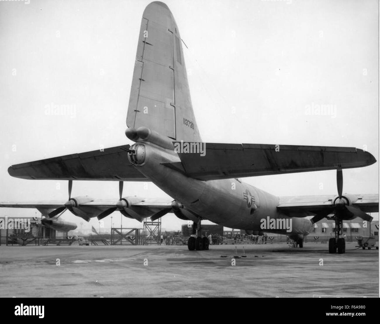 The B-36 Peacemaker bomber pictured at Philadelphia during a routine ...