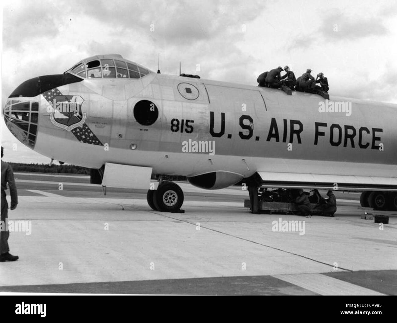 The B-36 Peacemaker, a strategic bomber, shown at Loring Air Force Base ...