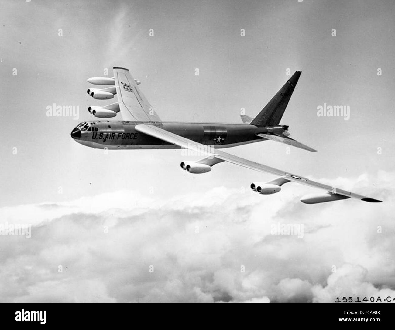 B-52C Stratofortress in flight. The B-52 is a long-range, subsonic ...