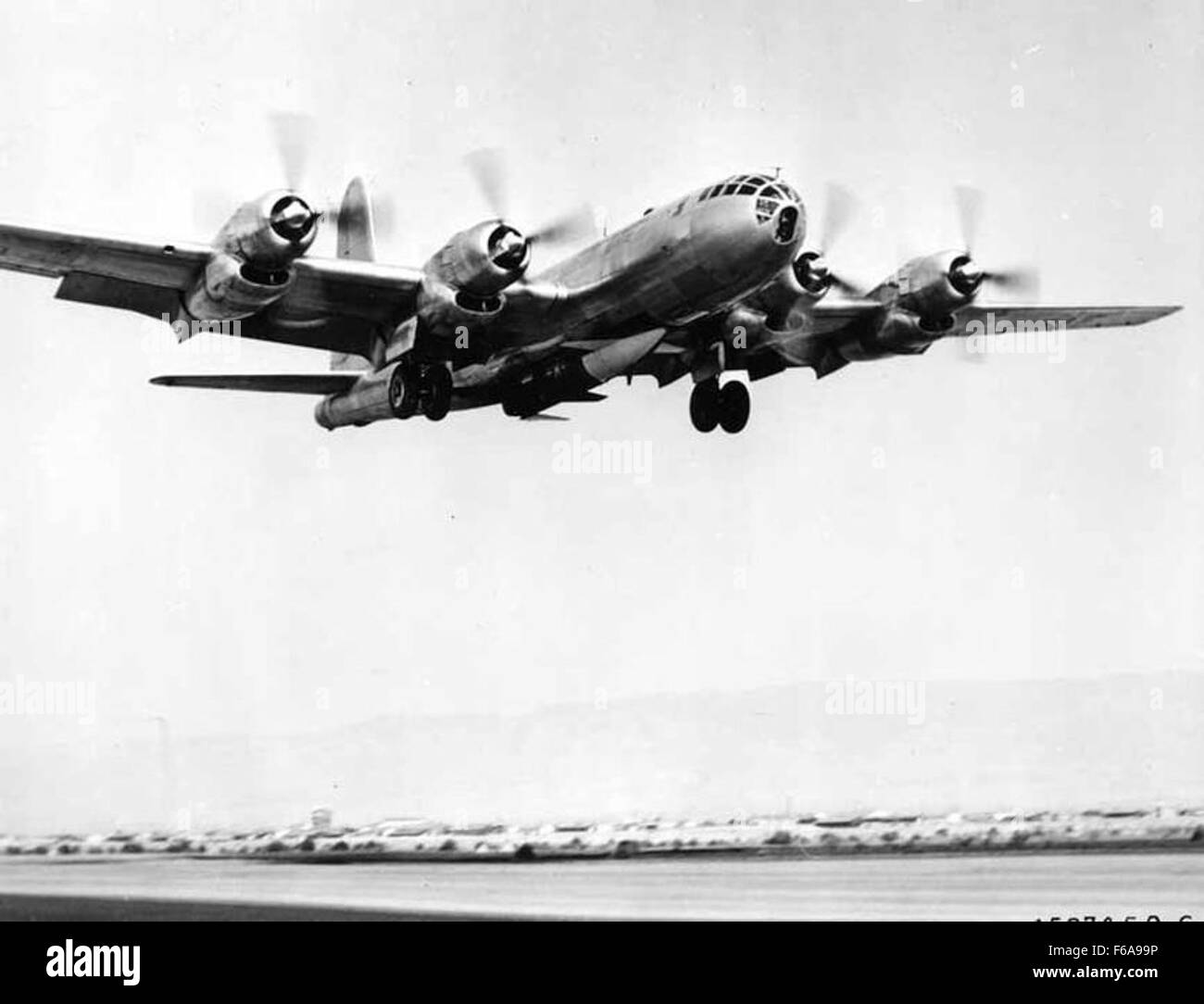 The B-50 Superfortress, a strategic bomber developed by Boeing, shown carrying the RASCAL ...