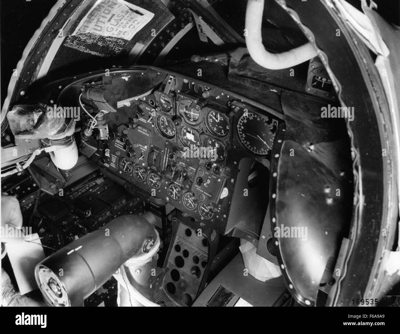 The cockpit interior of the Boeing B-47 Stratojet, a jet-powered bomber ...