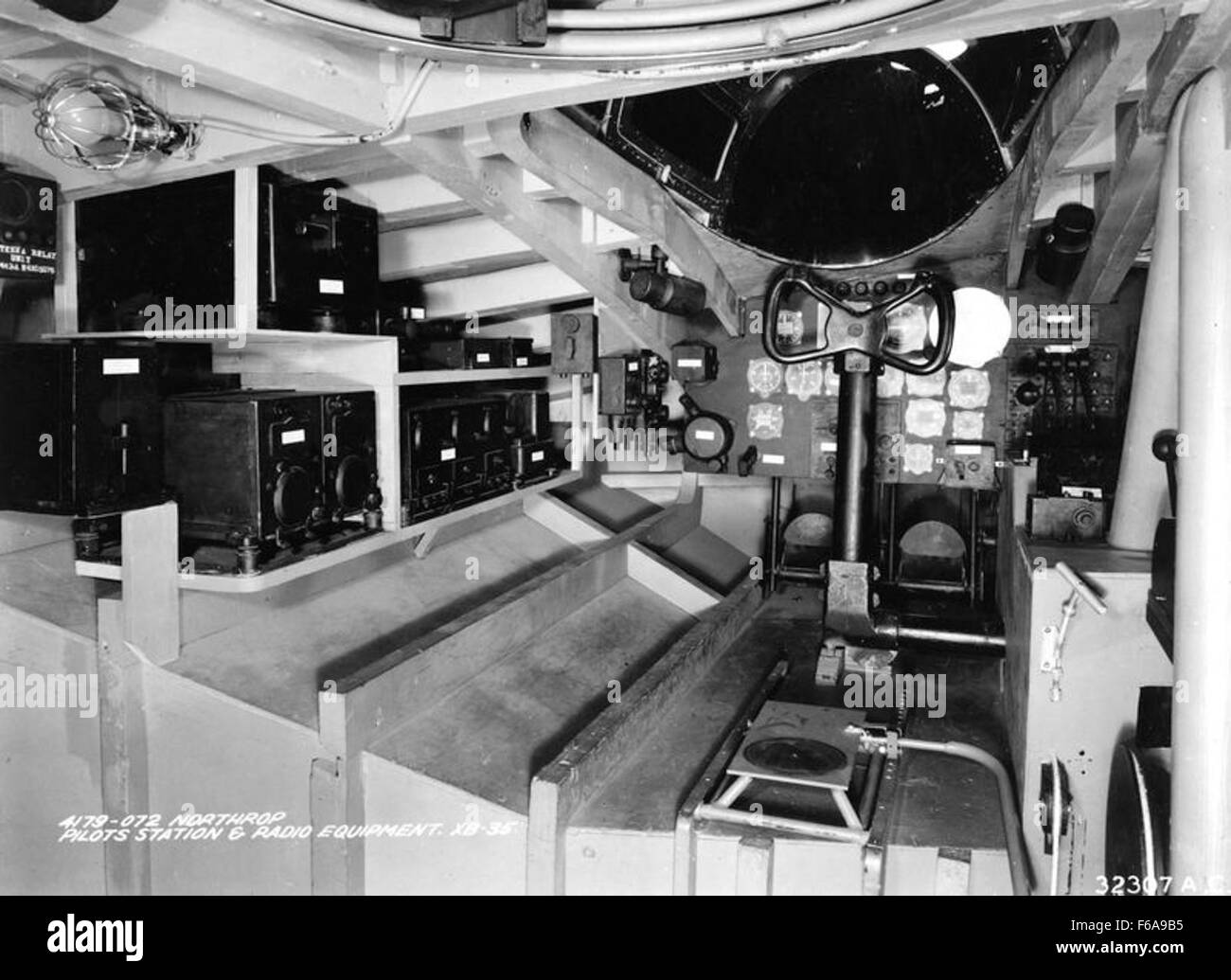 A mockup of the XB-35, an experimental flying wing bomber developed by ...