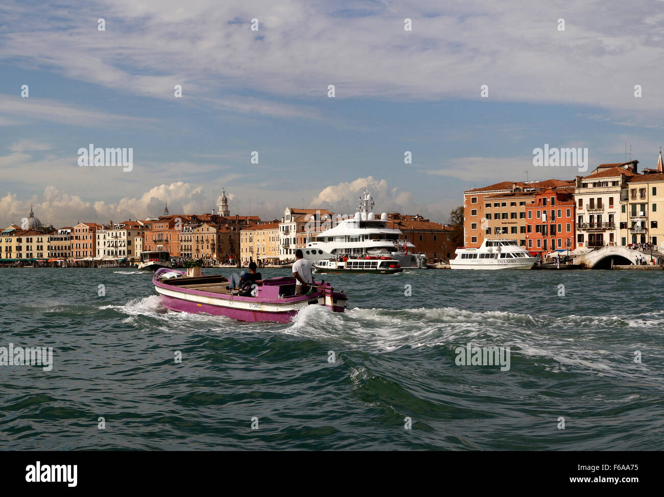 Working boat on Venice lagoon Stock Photo - Alamy