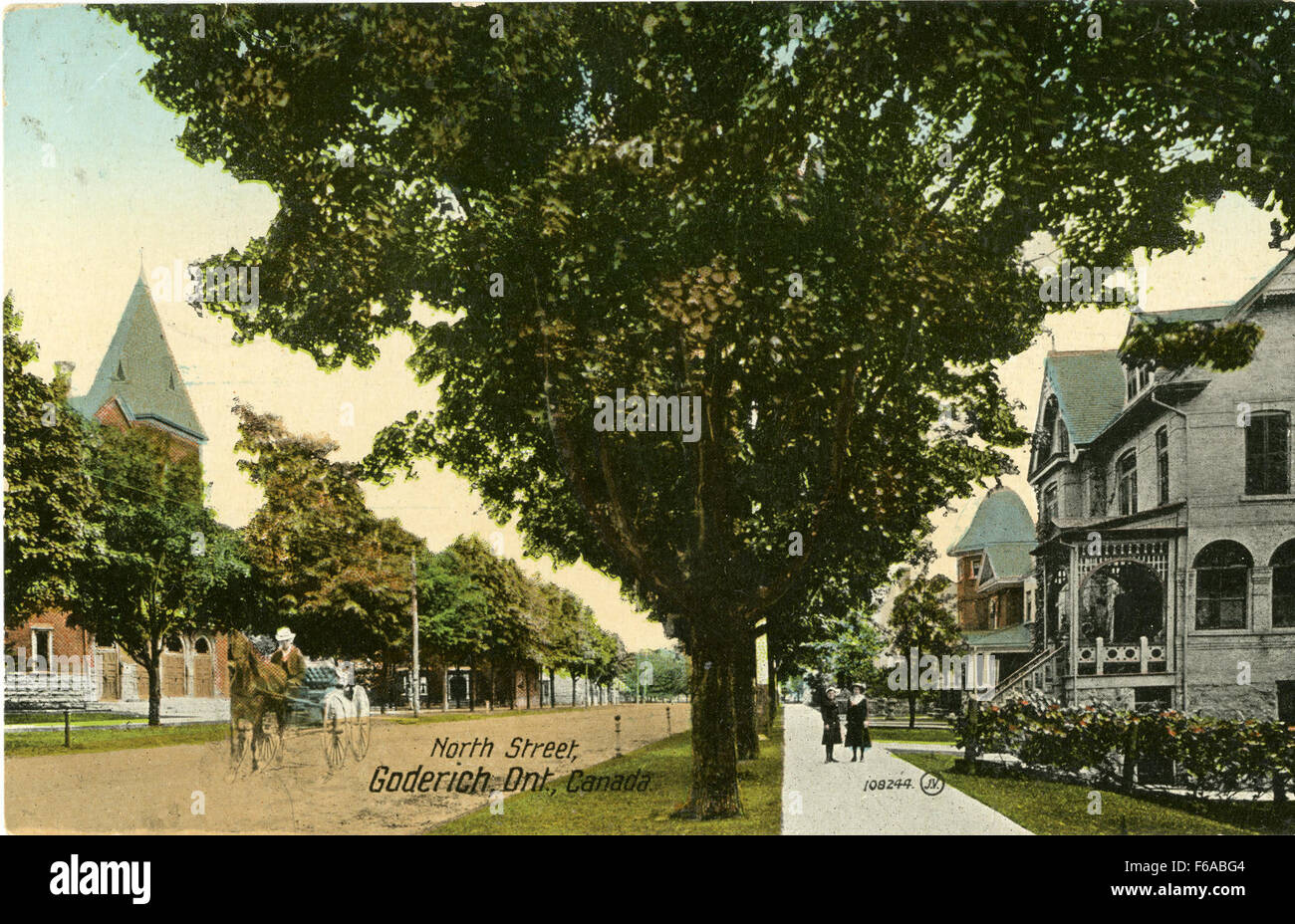 A historic photo of North Street in Goderich, Ontario, showing the ...