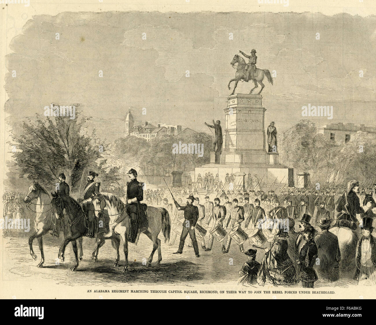 A historical image of the Alabama regiment marching through Capitol ...