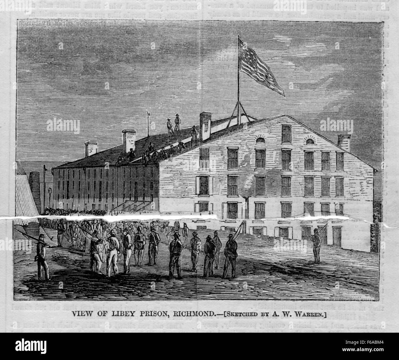 A historical view of Libey Prison in Richmond, Virginia, which served ...