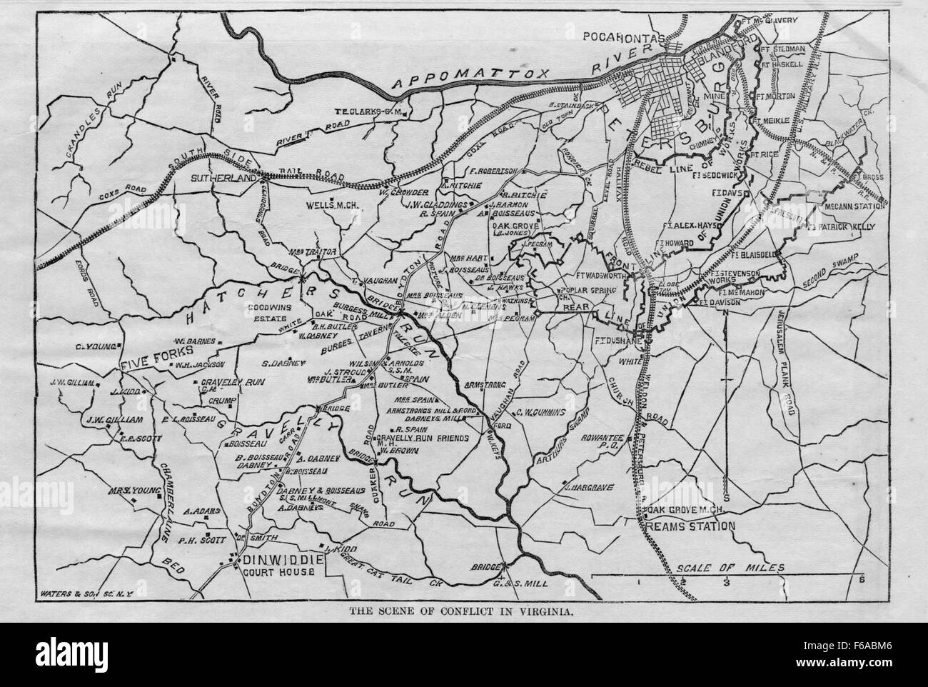 A depiction of a conflict scene in Virginia, illustrating the ...