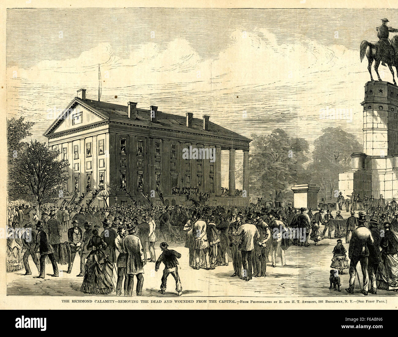 A photograph of the aftermath of the Richmond calamity, depicting the ...