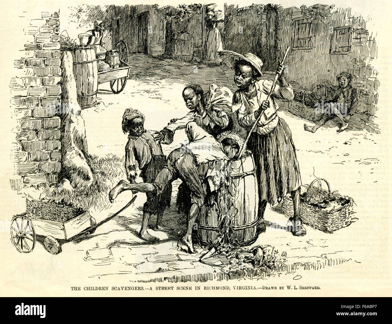 This photograph depicts children scavenging in the streets of Richmond ...