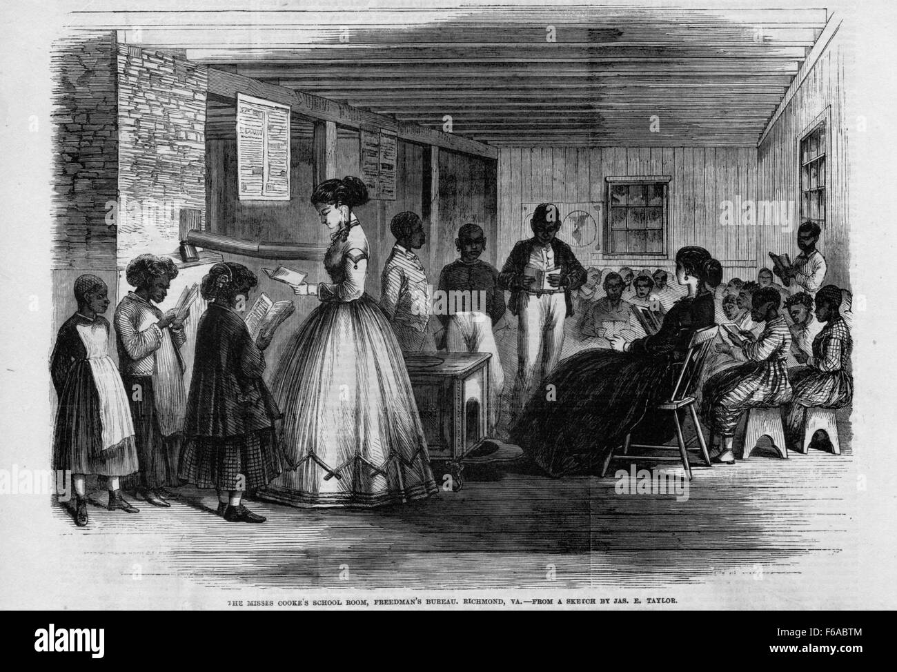 Photograph depicting the schoolroom of Misses Cooke at the Freedman's ...