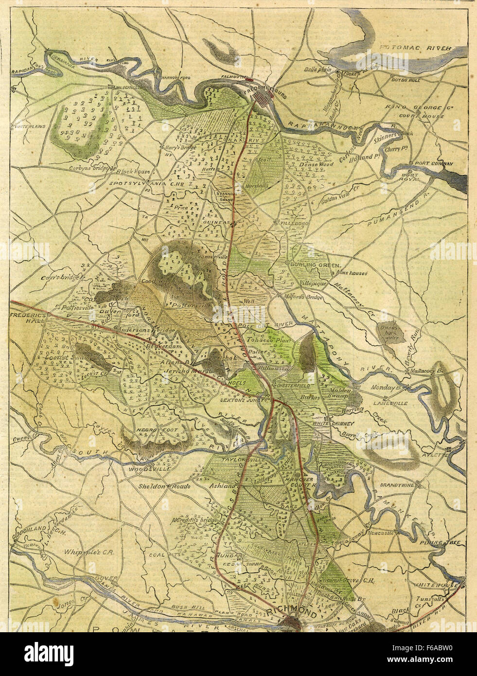 This topographical map provides a detailed view of Eastern Virginia ...