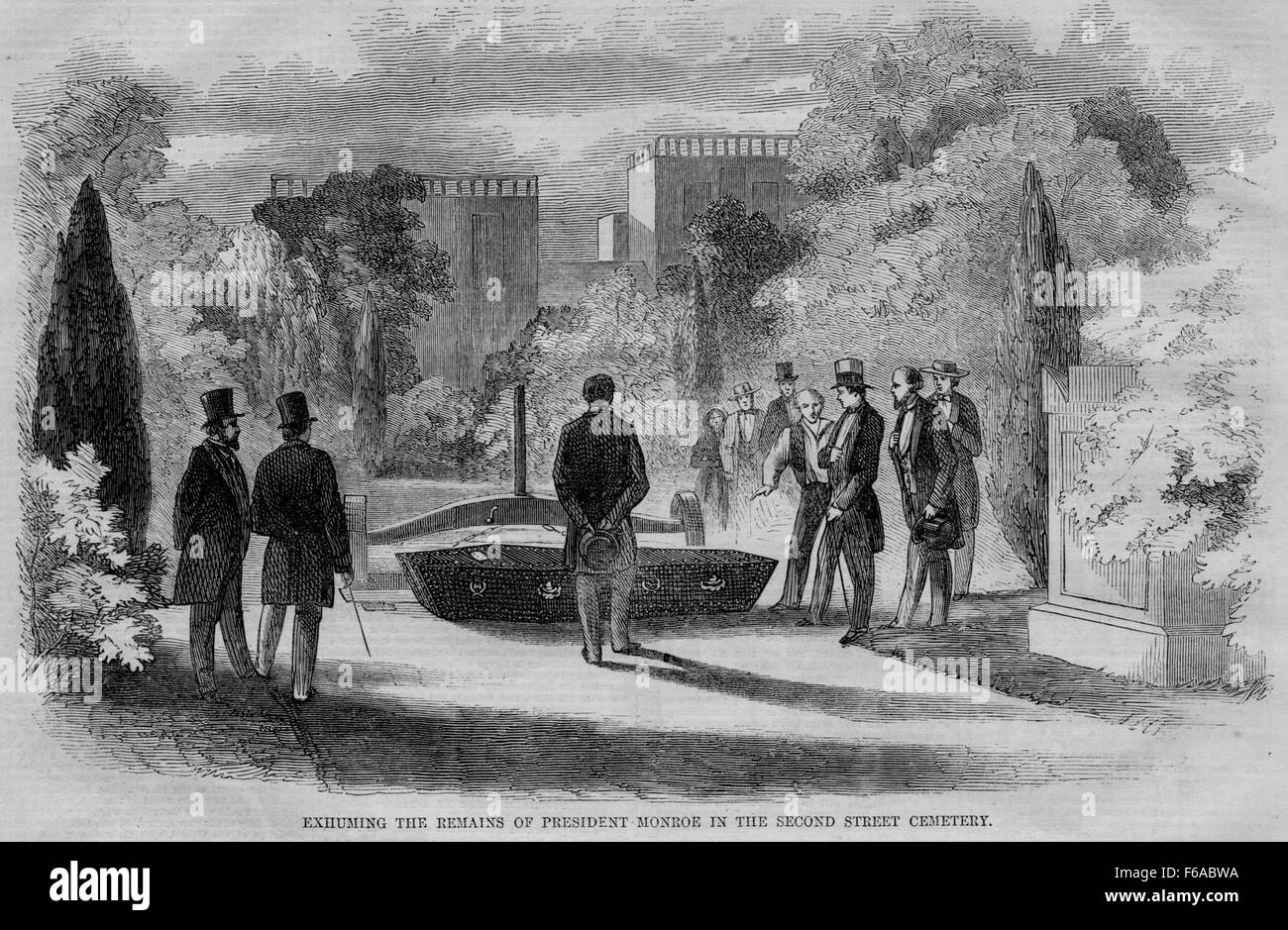 Exhuming the remains of President Monroe in the Second Street Stock ...